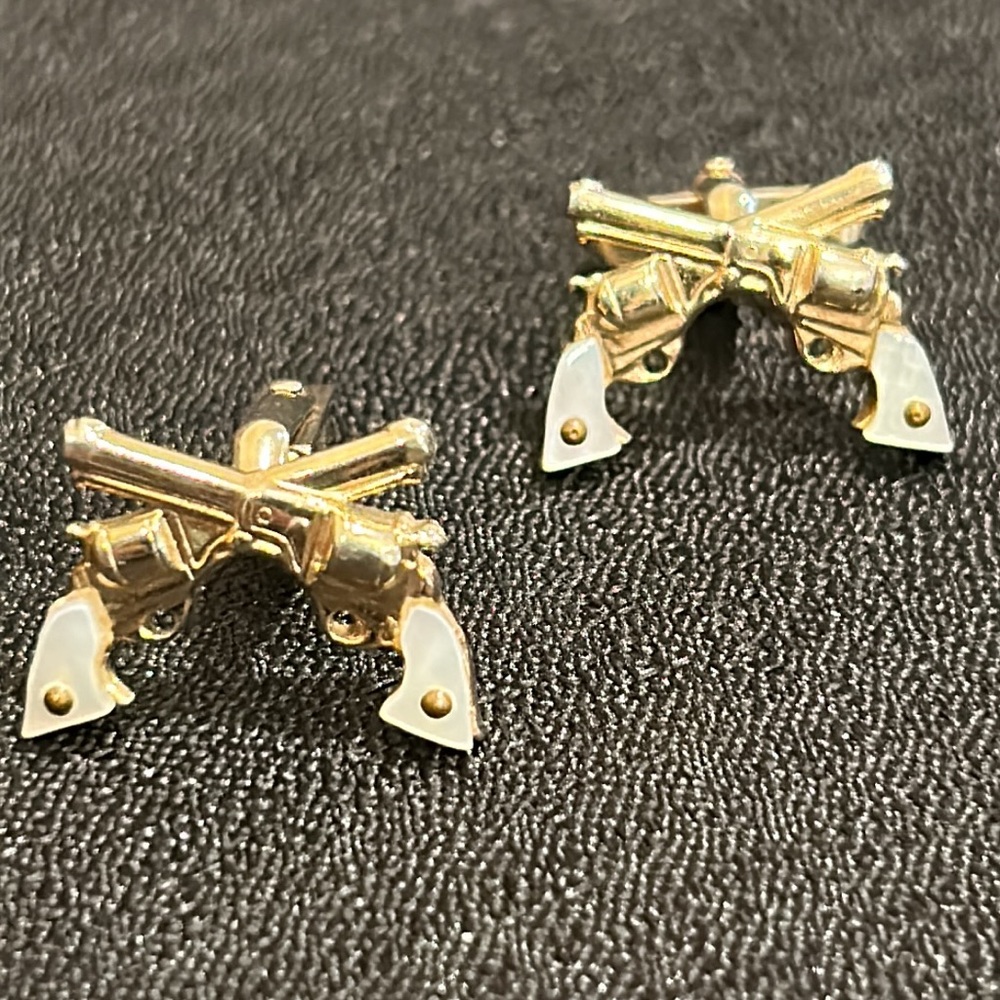 Vintage Swank Western Gun Cuff Links - Gem